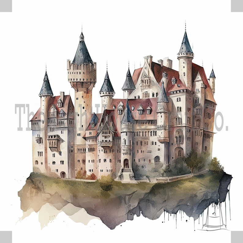 Medieval Castles Clip Art 12 High Quality Jpgs Digital - Etsy UK