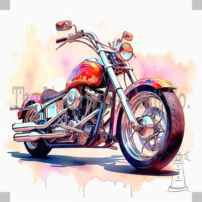 Classic Motorbikes Clip Art 12 High Quality Jpgs - Digital Planner ...