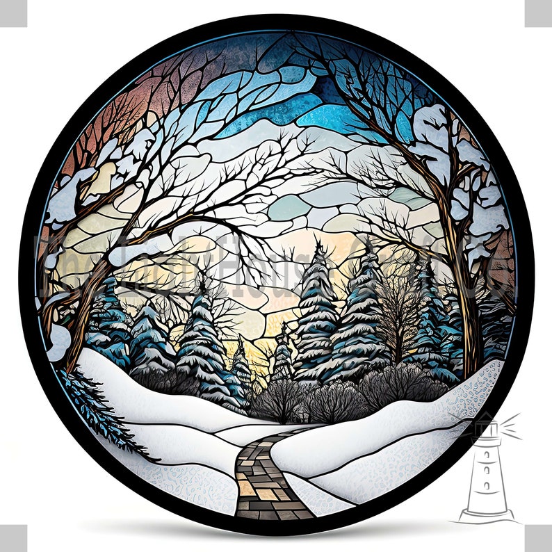 Stained Glass Winter Clip Art 12 High Quality Jpgs Digital - Etsy