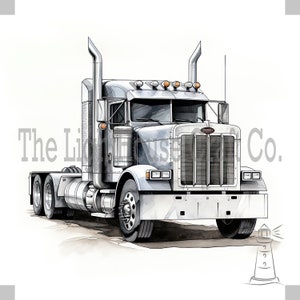 American Semi Truck Clip Art 12 High Quality Jpgs - Digital Planner ...