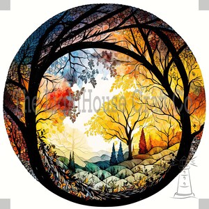 Stained Glass Autumn Clip Art 12 High Quality Jpgs - Digital Planner ...
