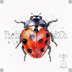 Watercolour Ladybird Clip Art 12 High Quality Jpgs - Digital Planner ...