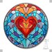 Stained Glass Love Hearts Clip Art 12 High Quality Jpgs - Digital ...