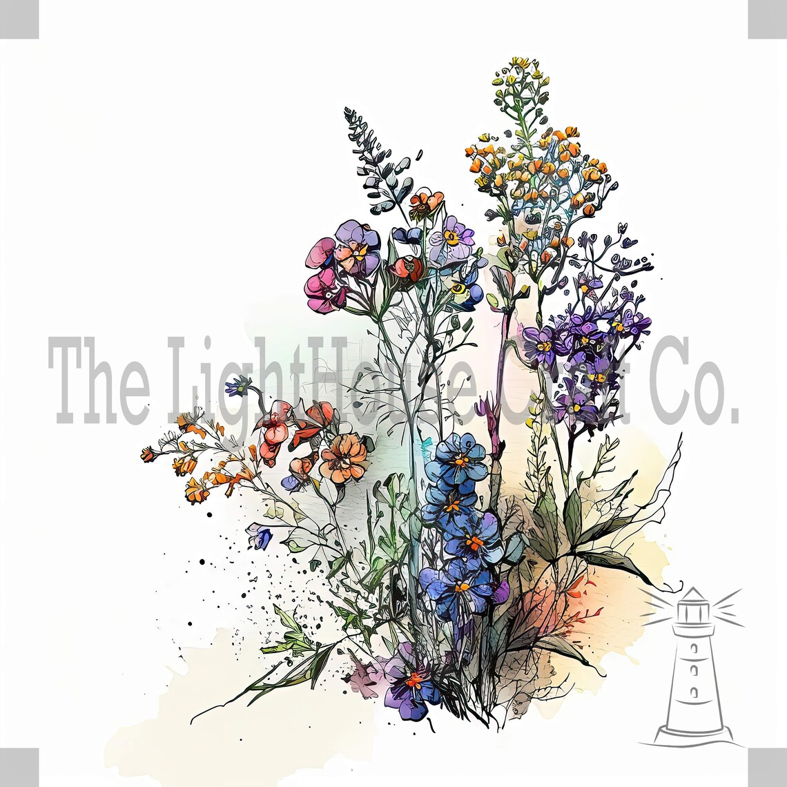 Flower Bunch Clip Art 12 High Quality Jpgs Digital Planner - Etsy