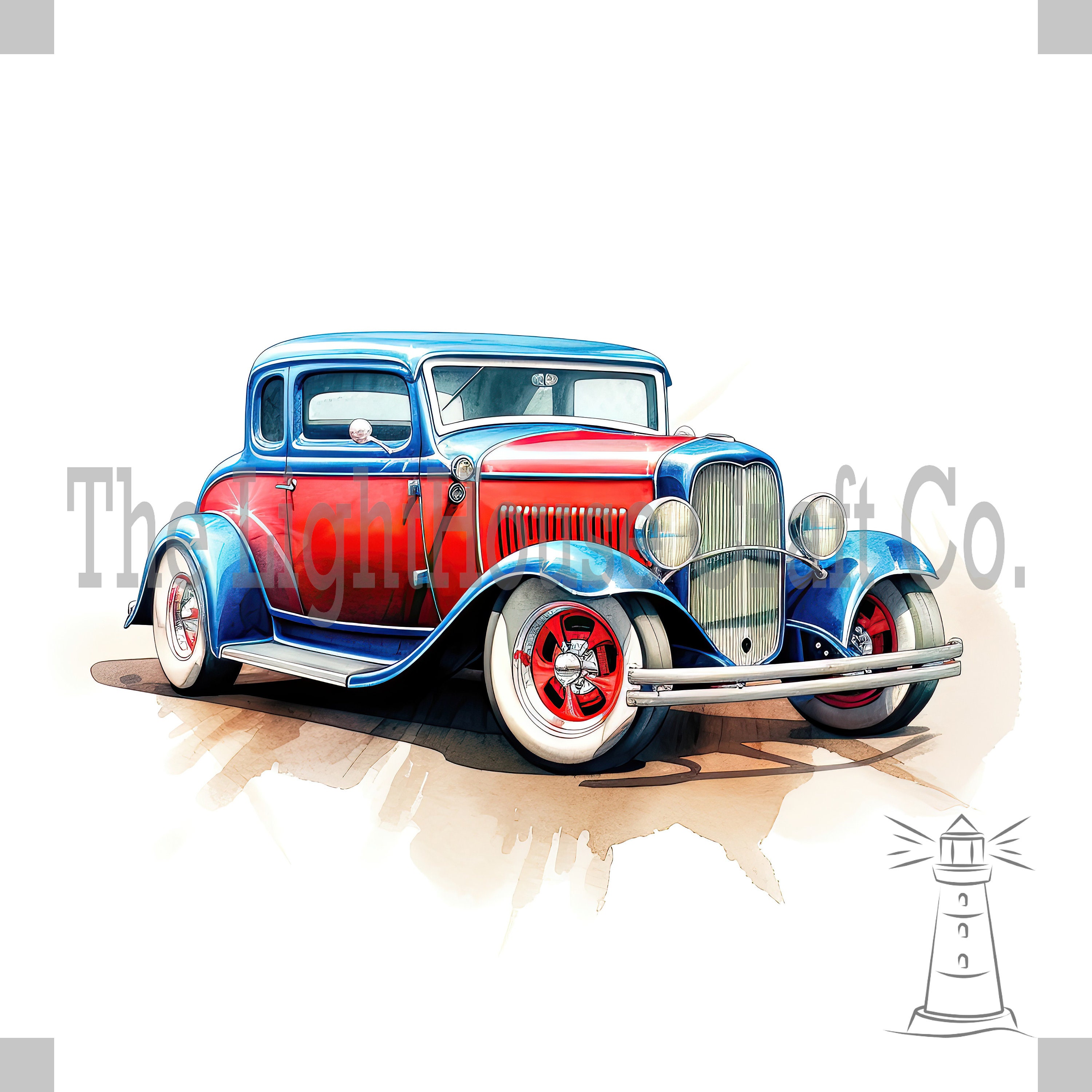 Classic Hot Rods Clip Art 12 High Quality Jpgs Digital - Etsy