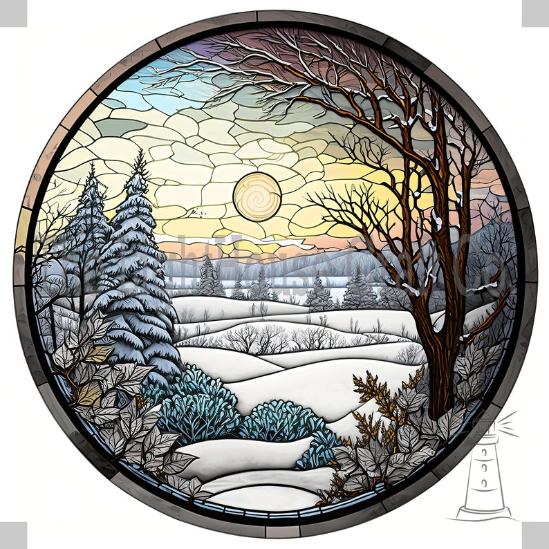 Stained Glass Winter Clip Art 12 High Quality Jpgs Digital - Etsy