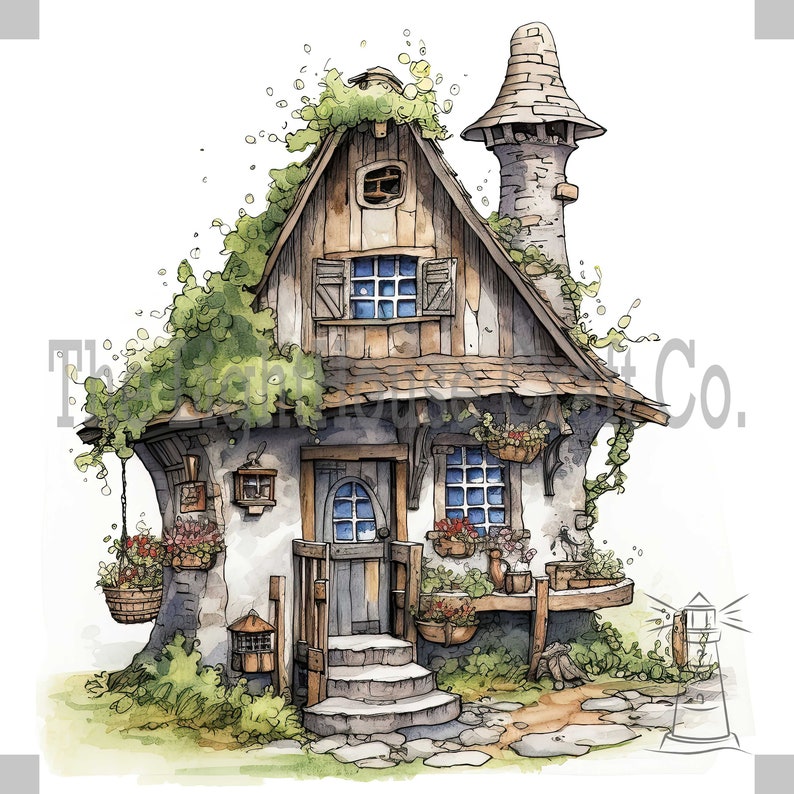 Fairy Houses Clip Art 12 High Quality Jpgs Digital Planner - Etsy UK
