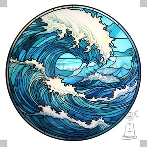 Stained Glass Ocean Clip Art 12 High Quality Jpgs - Digital Planner ...