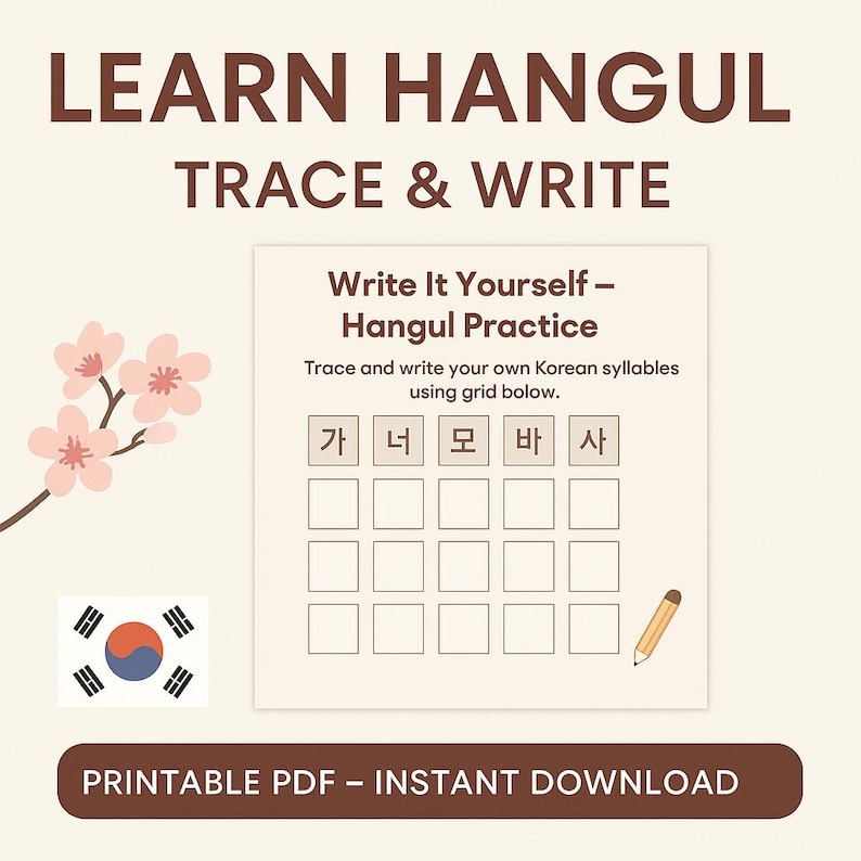 Korean Alphabet Chart – Learn Hangul With Examples | Printable PDF for ...