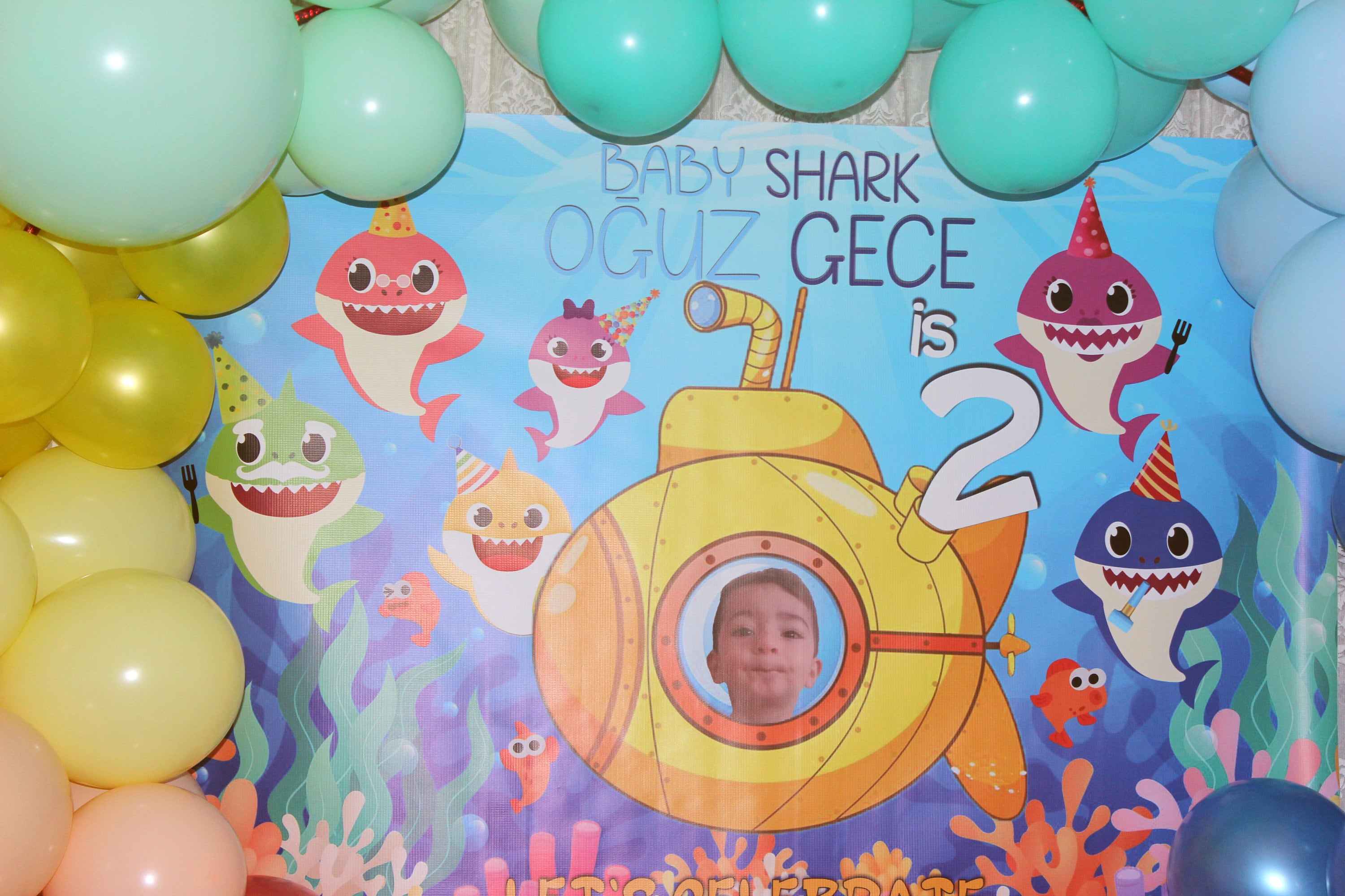 BABY SHARK Party,baby Shark Backdrop,baby Shark Birthday,baby Shark ...