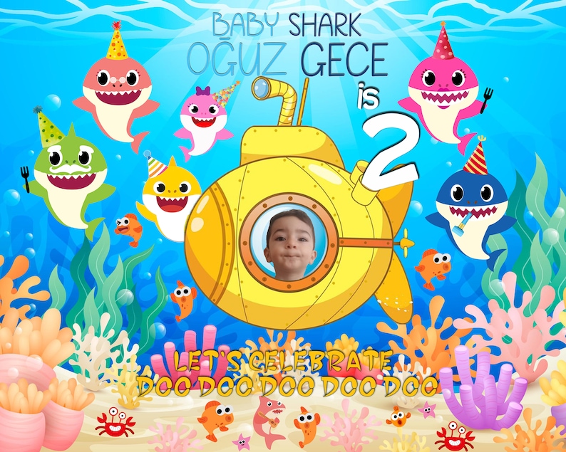 BABY SHARK Party,baby Shark Backdrop,baby Shark Birthday,baby Shark ...