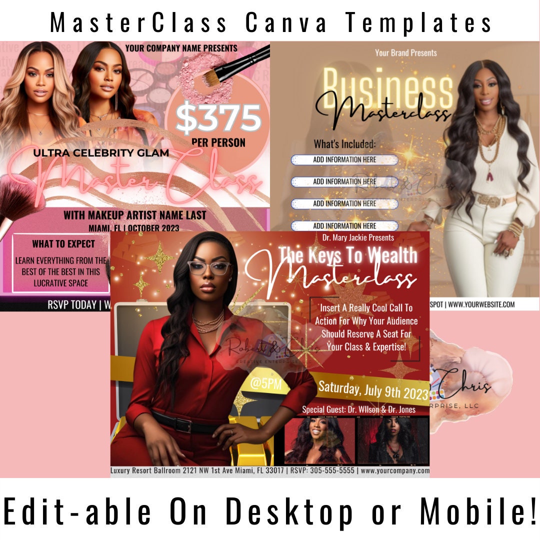 Four DIY Masterclass Templates for IG and Social Media, Master Class ...