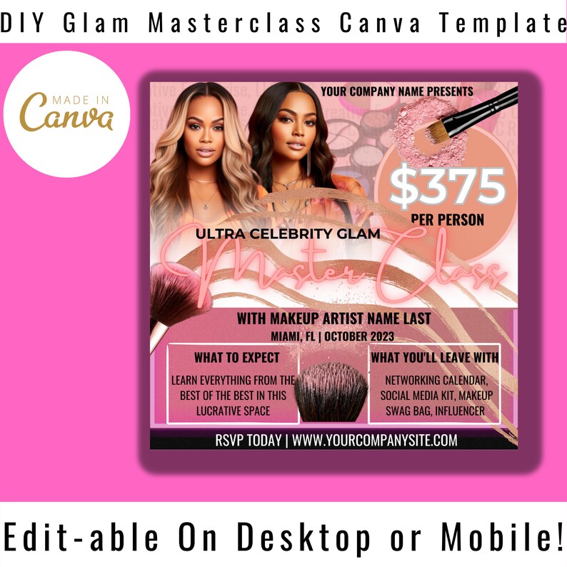 Diy Ultra Glam Masterclass Flyer Pretty Makeup Flyer Makeup Flyer