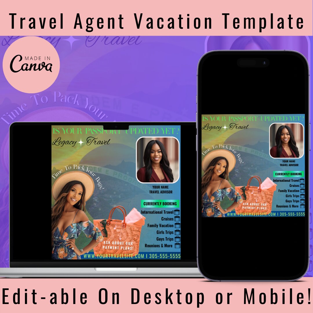 DIY Travel Agent Editable Flyer , Vacation Flyer, Vacation Video, IG ...