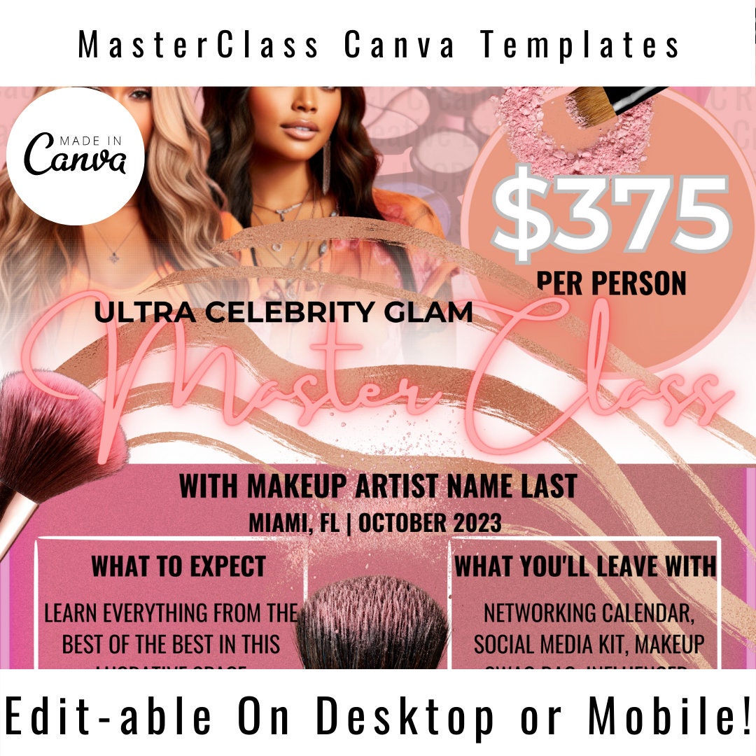 Four DIY Masterclass Templates for IG and Social Media, Master Class ...