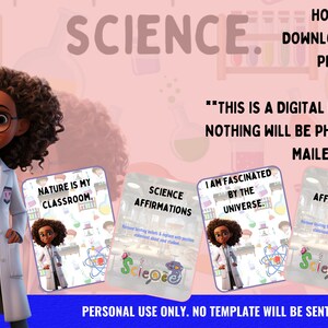 Science Character Cards, Science Affirmation Cards, Academic ...