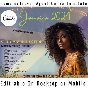 Jamaica Theme Vacation Flyer, Jamaica IG Flyer, Travel Agent Flyer ...