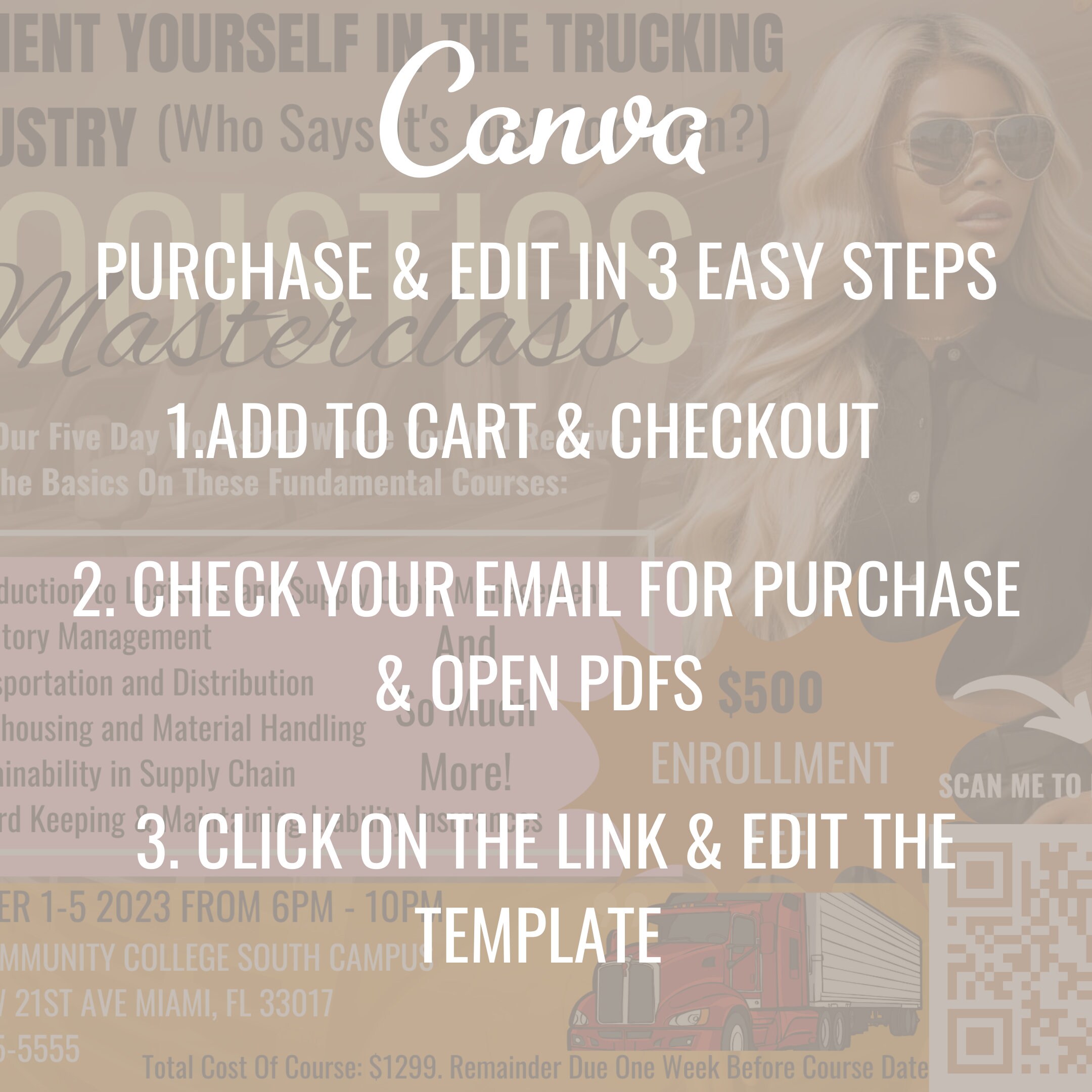 Logistics Digital Templates Business Canva Template, Truck Driver Canva ...