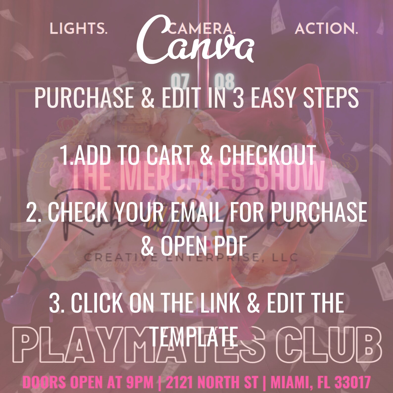 DIY Canva Editable Strip Club Flyer and Video, Strip Club Video Flyer ...