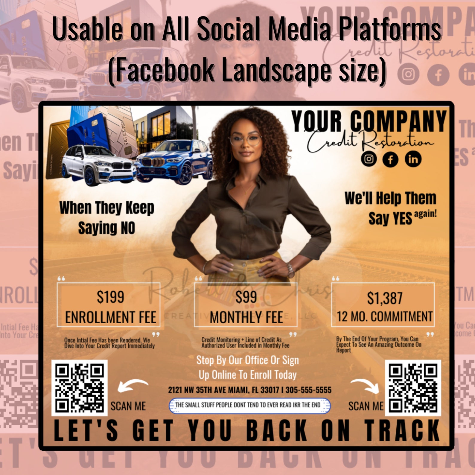 DIY Credit Restore Flyer, QR Code Digital Flyer, DIY Credit Repair With ...