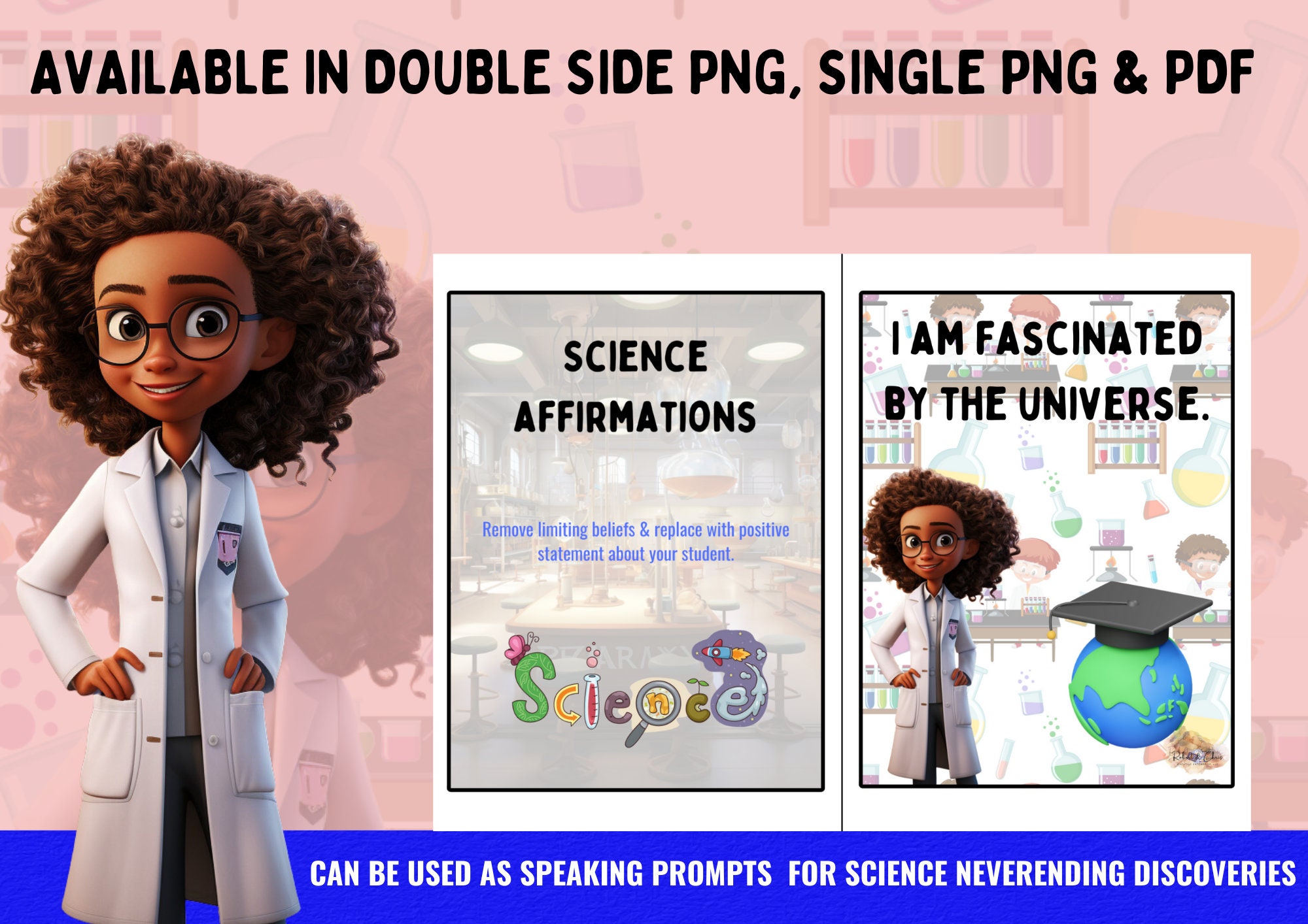 Science Character Cards, Science Affirmation Cards, Academic ...