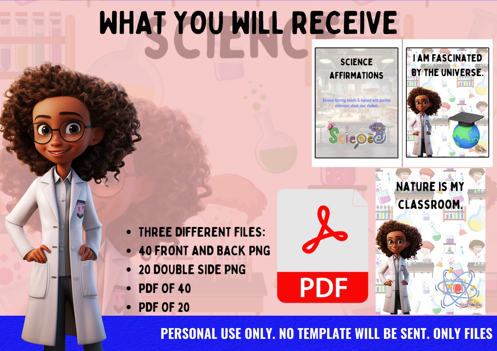 Science Character Cards, Science Affirmation Cards, Academic ...