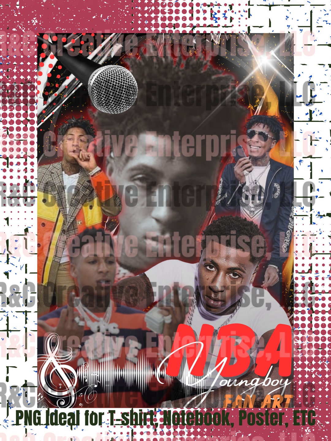 NBA Youngboy Fan Art Digital PNG File Custom Design Tshirt Tumblers ...