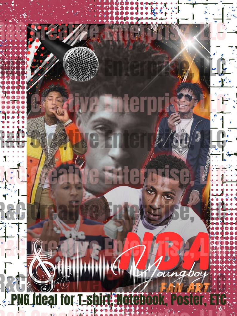NBA Youngboy Fan Art Digital PNG File Custom Design Tshirt Tumblers ...