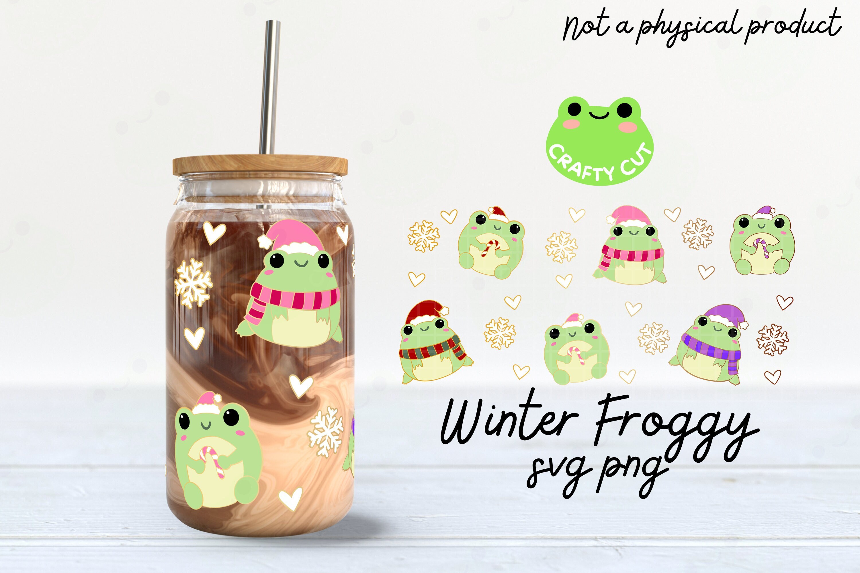 Christmas Winter Froggy Libbey Wrap SVG, Png Instant Download SVG PNG ...