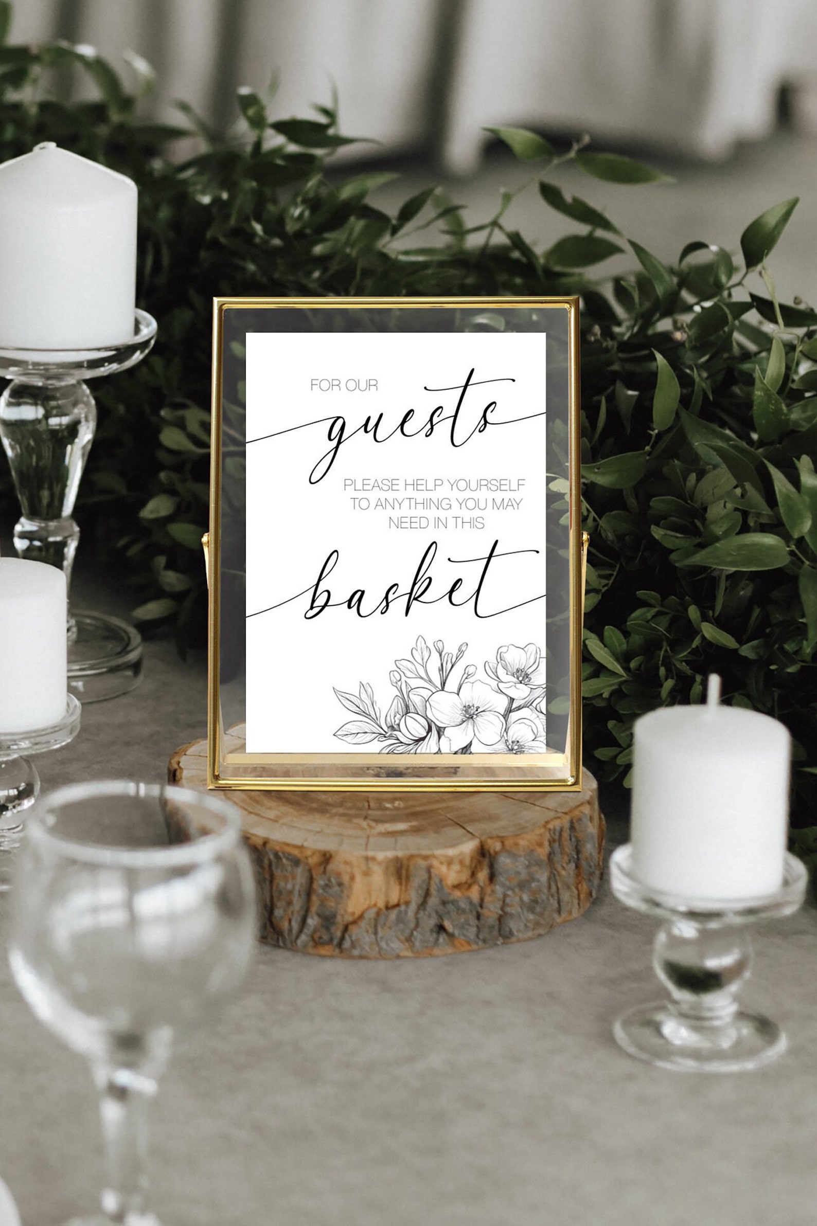 Wedding Bathroom Toiletries Sign 8x10, Wedding Guest Basket Sign 5x7 ...