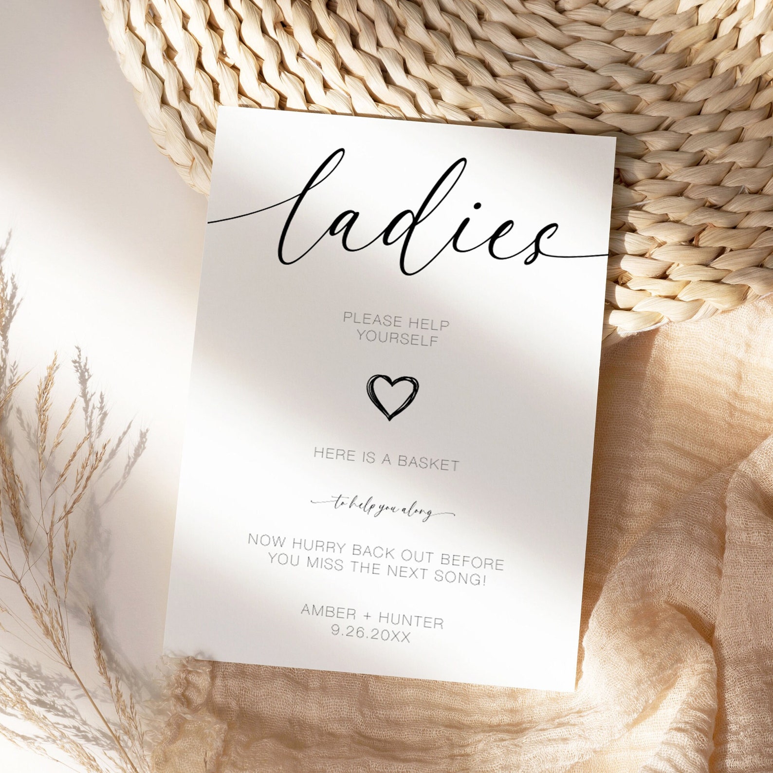 Wedding Bathroom Toiletries Sign, Wedding Ladies Gents Basket Sign ...