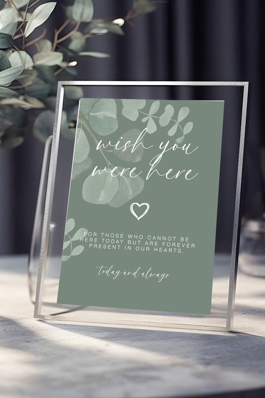 Minimalist Wish You Were Here Sign, Eucalyptus Wedding Signage, Boho ...