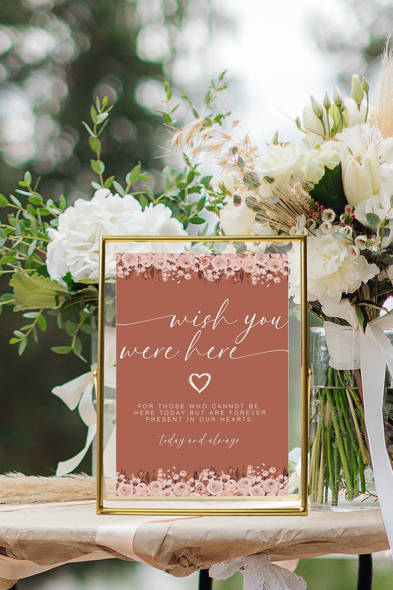 Minimalist Wish You Were Here Sign, Modern Memorial Signage, Boho ...