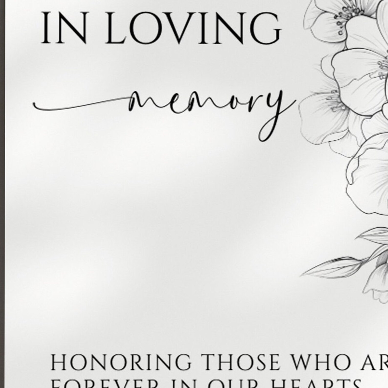In Loving Memory Sign Template 8x10, Loving Memory Sign 5x7, Memory ...