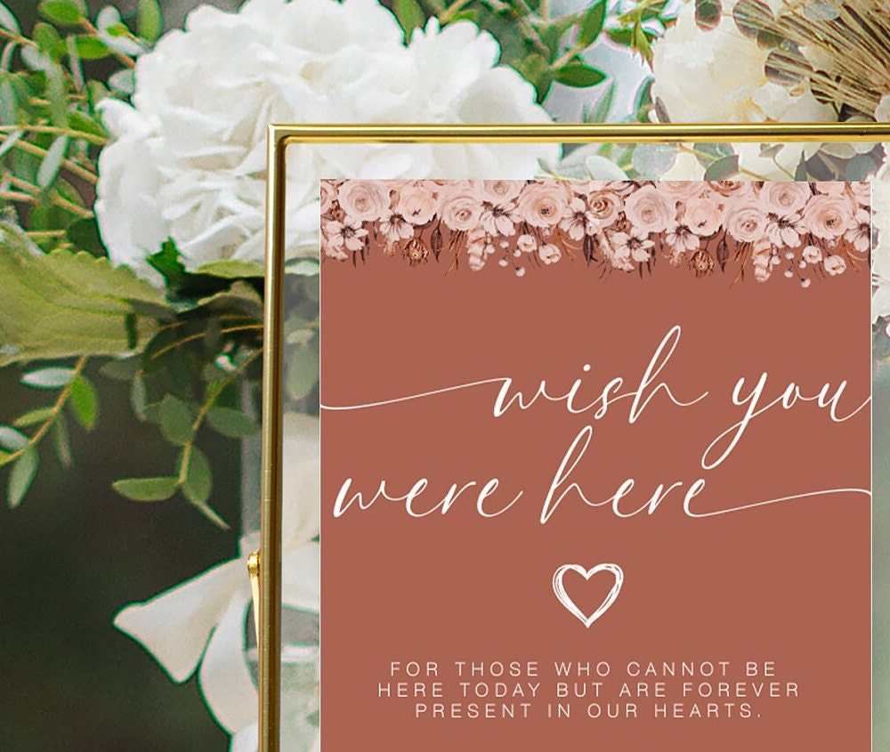 Minimalist Wish You Were Here Sign, Modern Memorial Signage, Boho ...