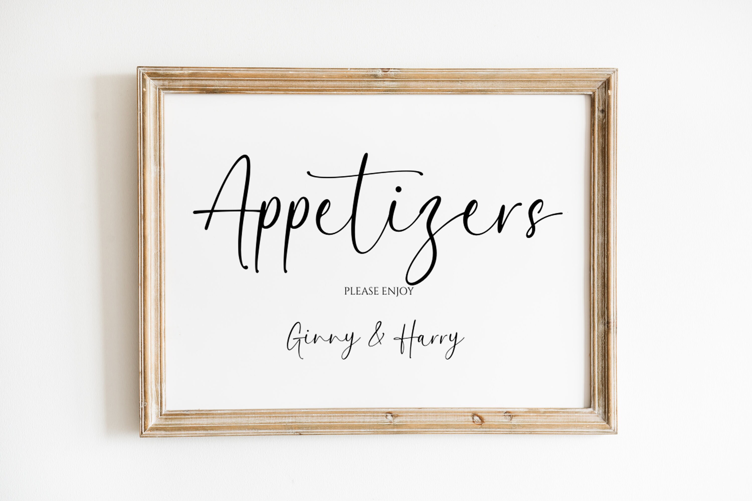 Minimalist Appetizer Sign, Modern Wedding Signage, Bridal Shower Signs ...