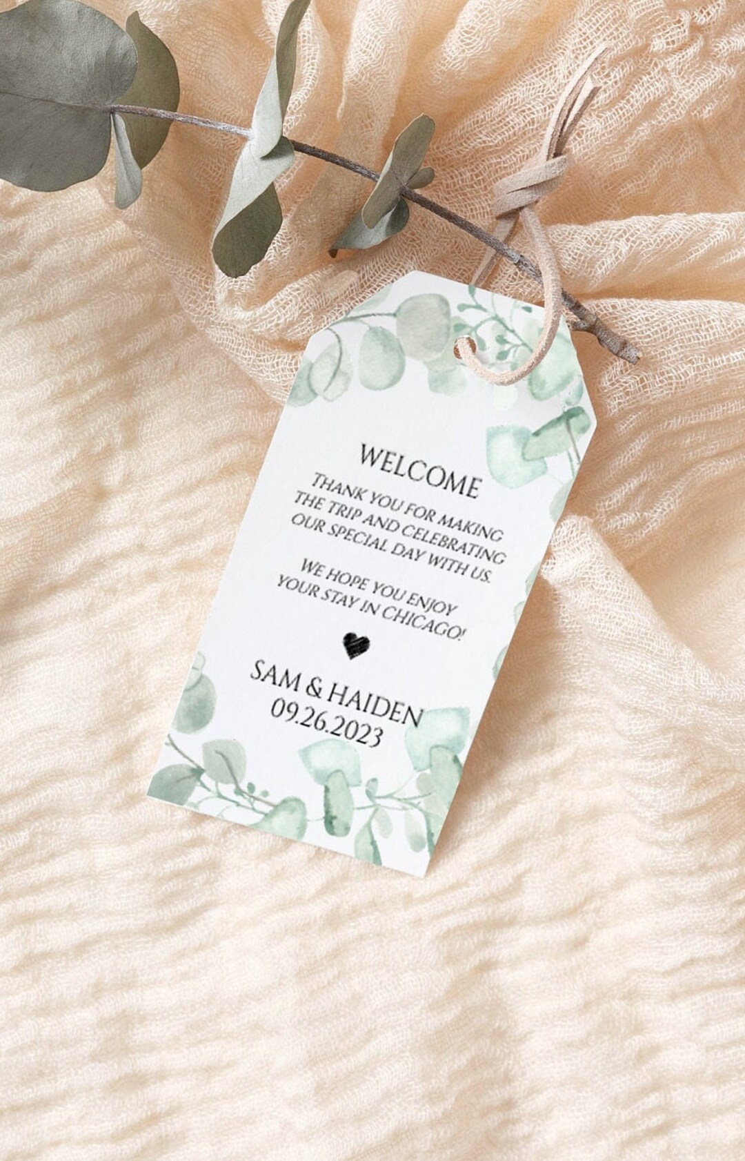 Welcome Tags Printable Gift Tags Greenery Wedding Favor Tags, Baby ...