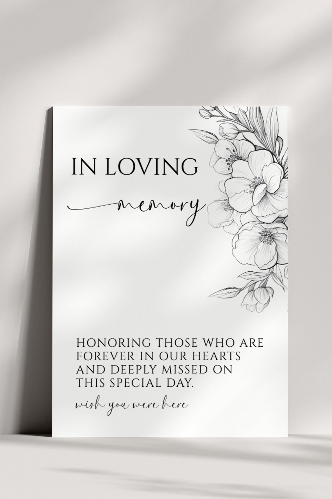 In Loving Memory Sign Template 8x10, Loving Memory Sign 5x7, Memory ...