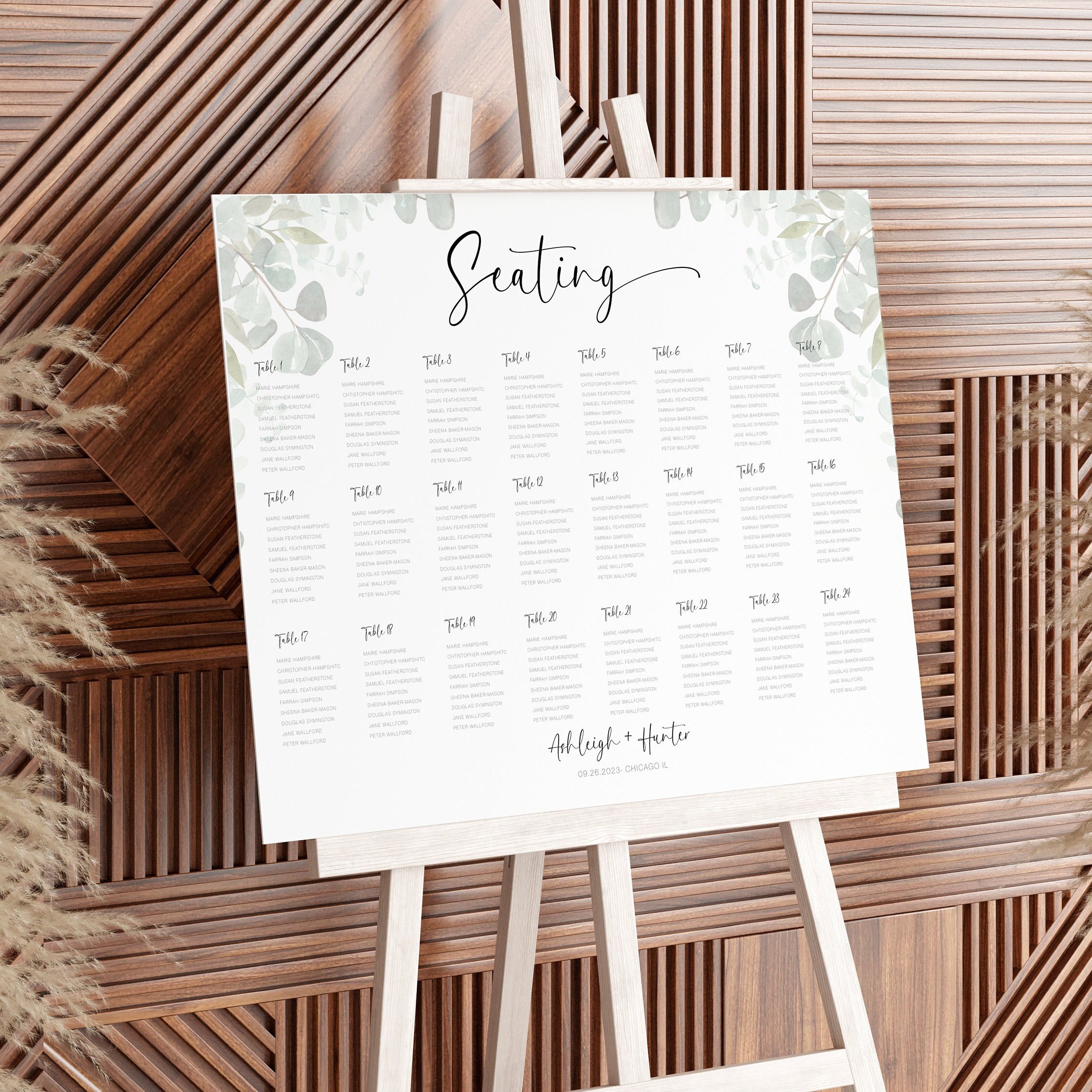 Eucalyptus Seating Chart Template, Download Modern Minimalist Seating ...