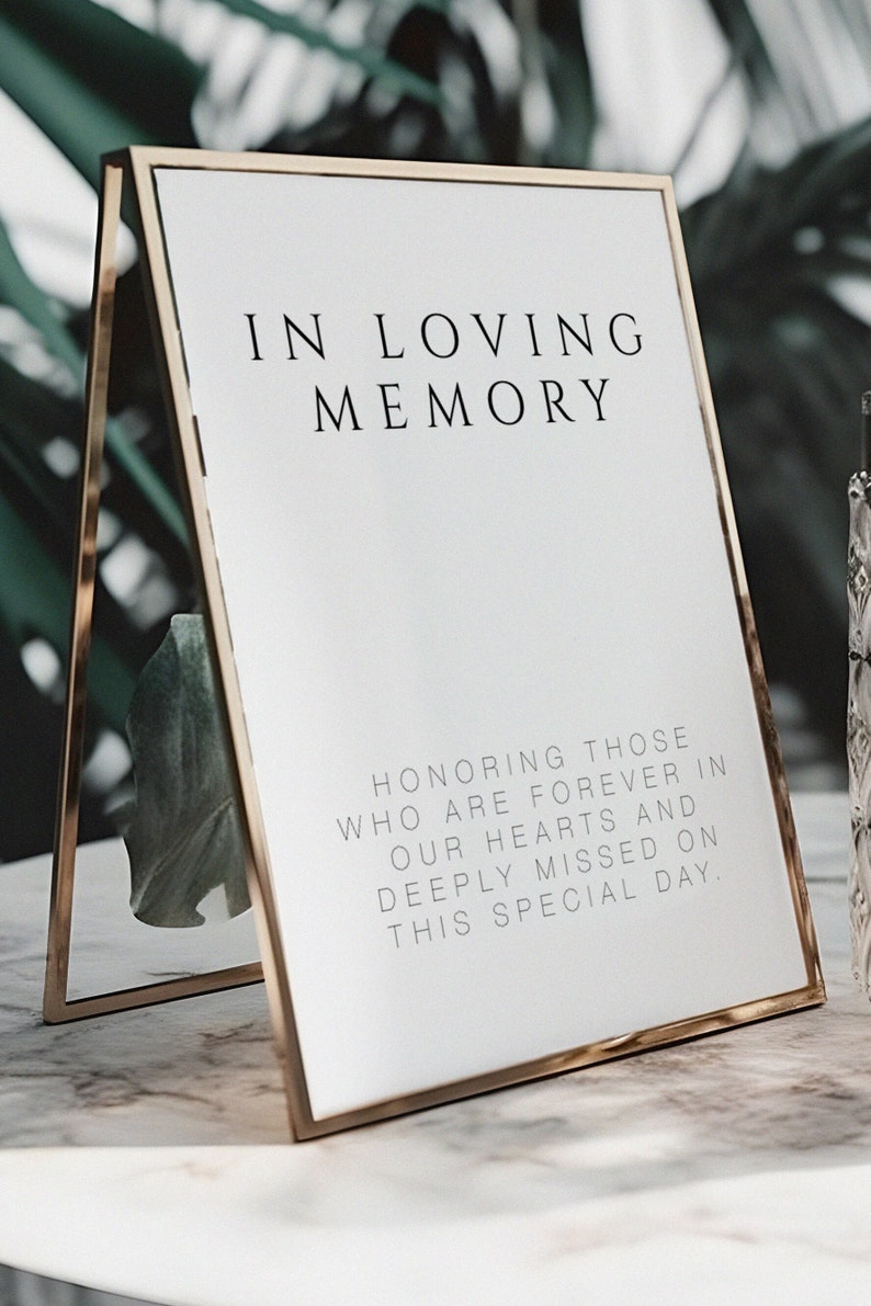 In Loving Memory Sign Template 8x10, Loving Memory Sign 5x7, Memorial ...