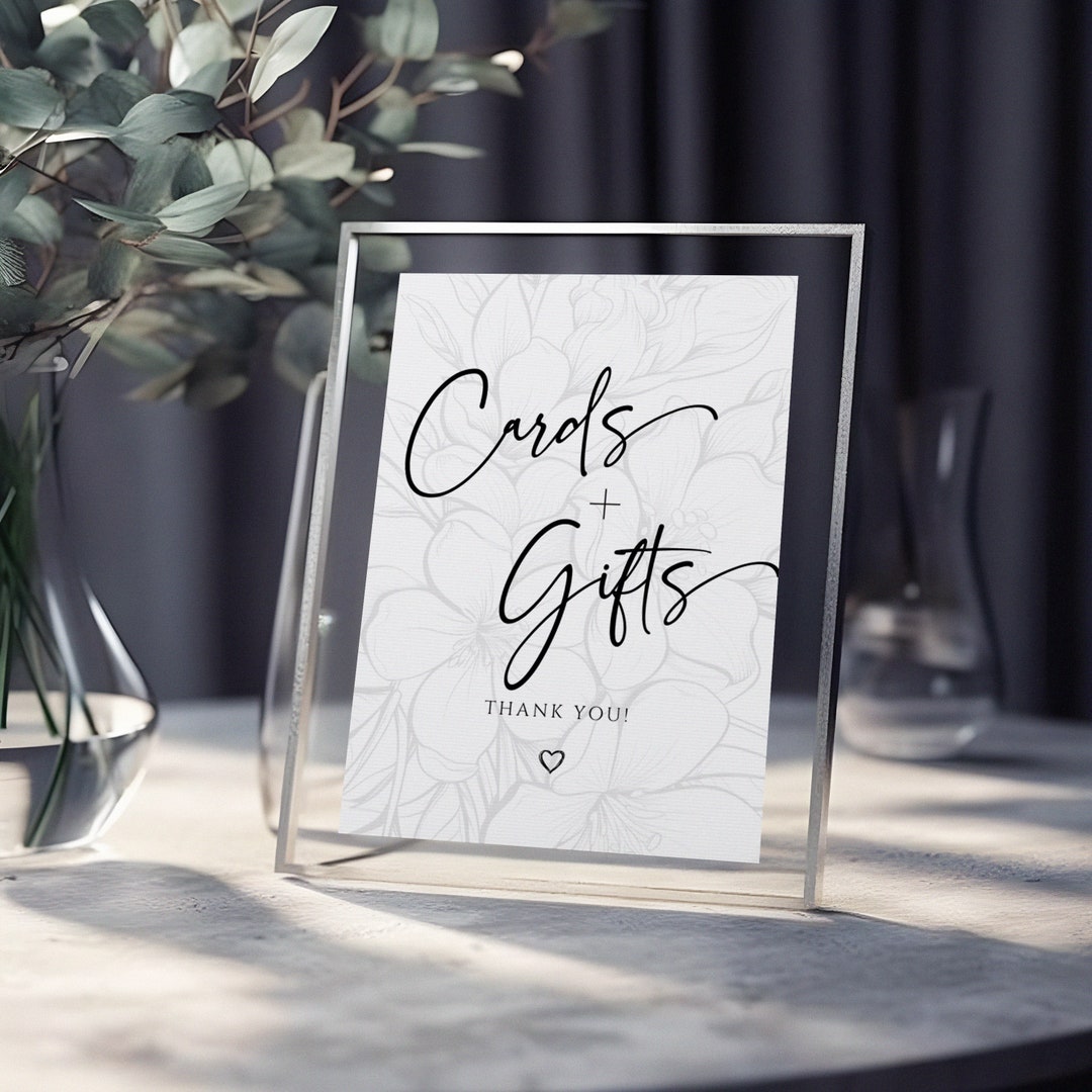 Wedding Cards and Gifts Sign, Gift Table Sign, Editable Sign, Wedding ...