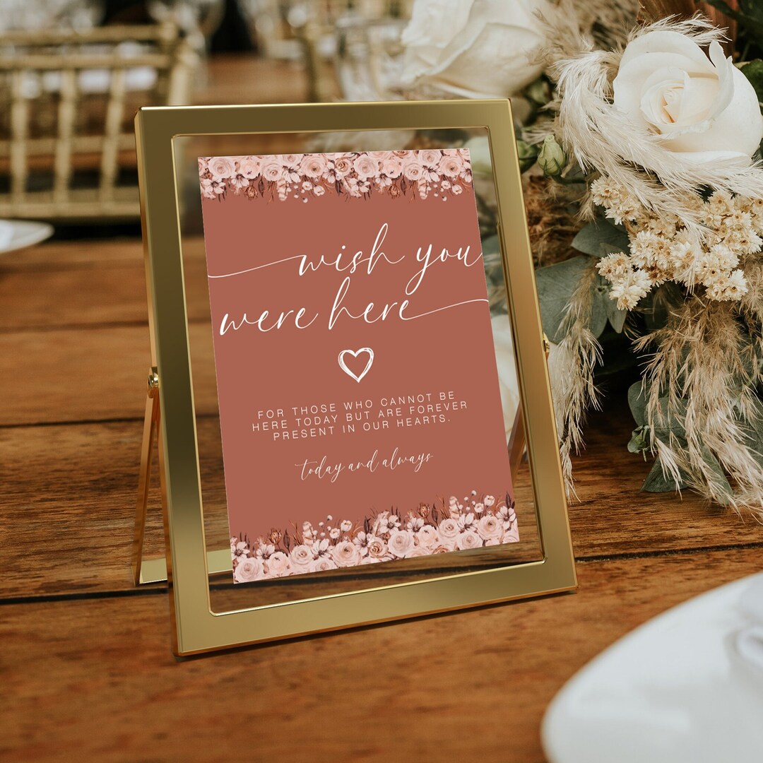 Minimalist Wish You Were Here Sign, Modern Memorial Signage, Boho ...