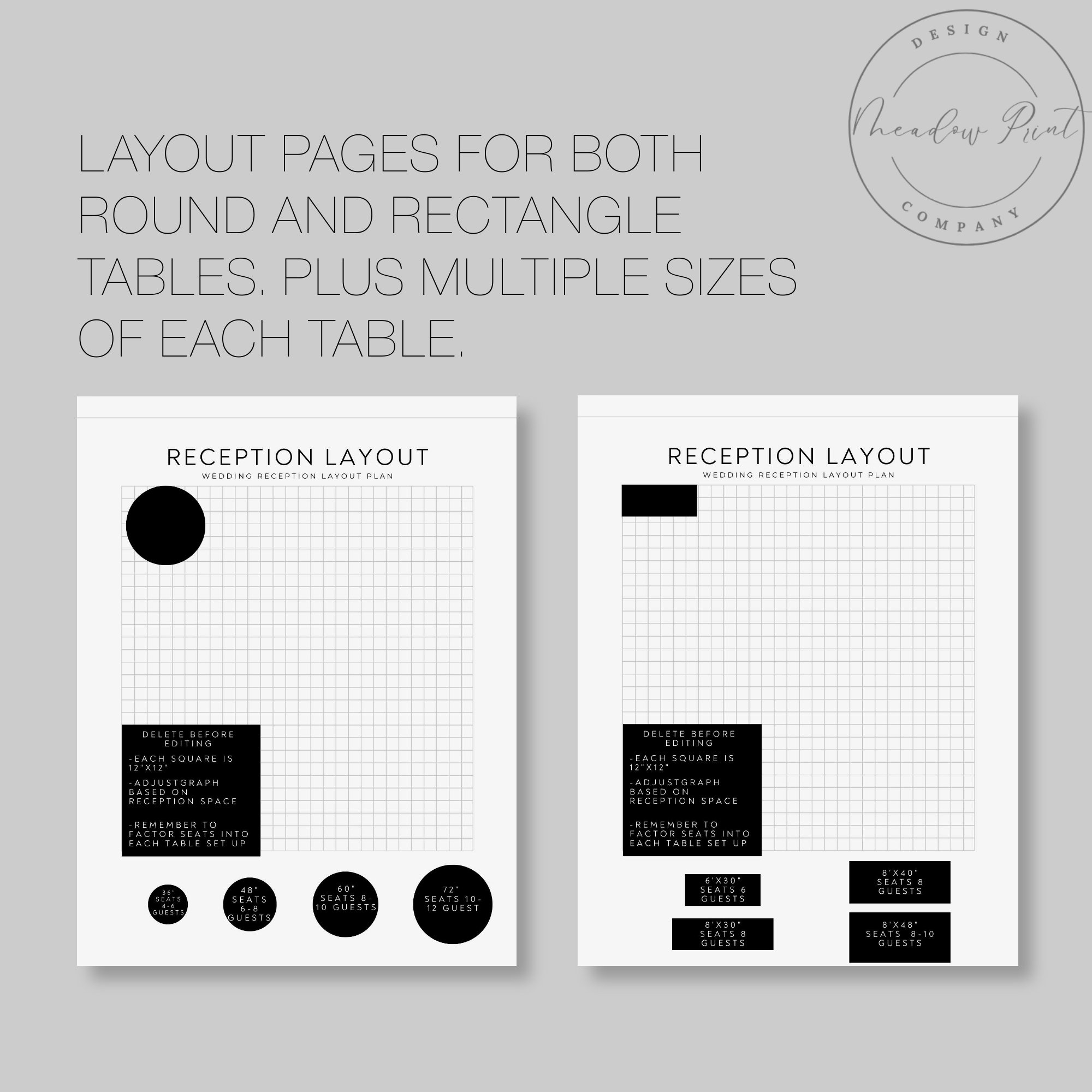 Editable Wedding Seating Chart Planner Printable Seating - Etsy