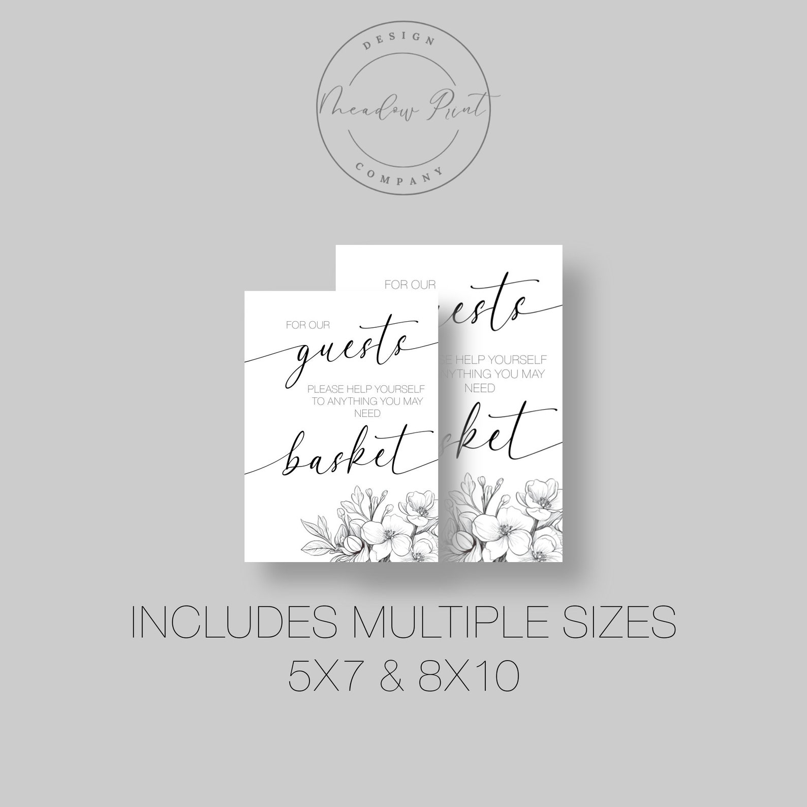 Wedding Bathroom Toiletries Sign 8x10, Wedding Guest Basket Sign 5x7 ...