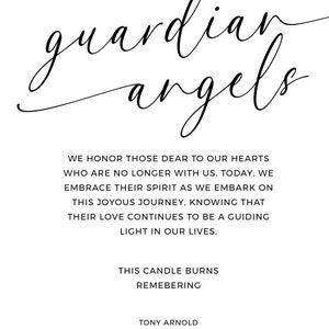 Printable Guardian Angels Sign, in Loving Memory Wedding Sign, Simple ...