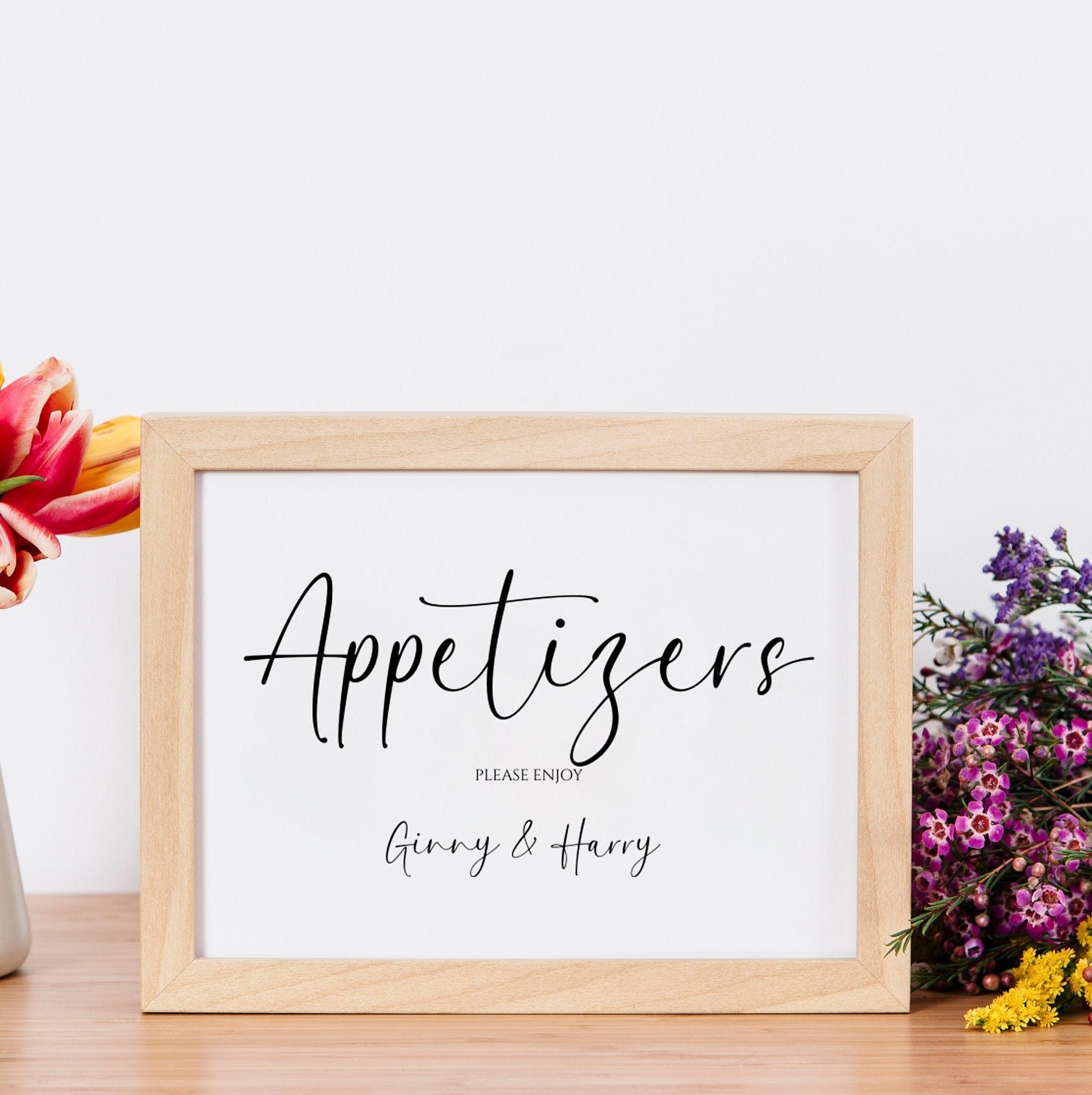 Minimalist Appetizer Sign, Modern Wedding Signage, Bridal Shower Signs ...