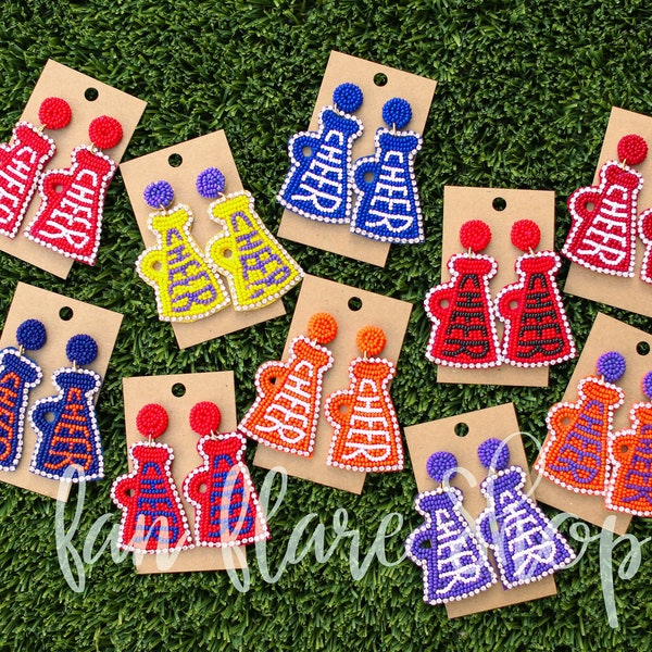 Beaded Cheer Earrings - Etsy