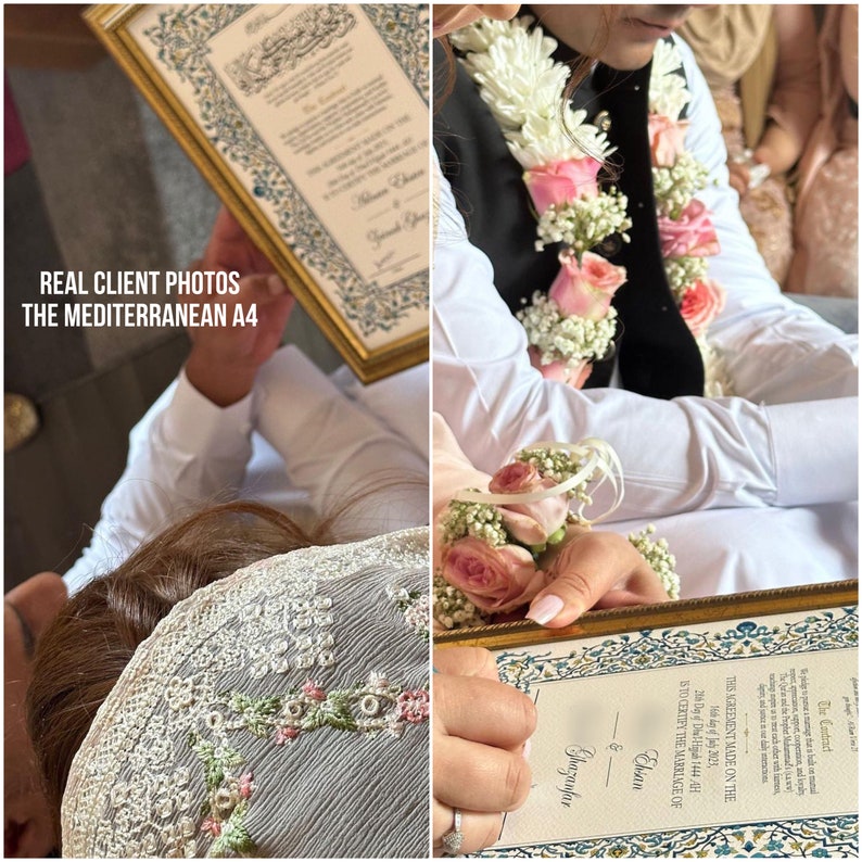 MARRIAGE Certificate A4 Nikah NAMA WEDDING Contract Nikkah Contract ...