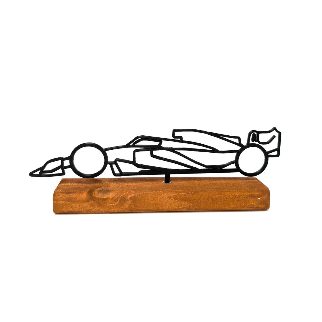 F1 Car Model on Wood Stand Formula 1 - Etsy