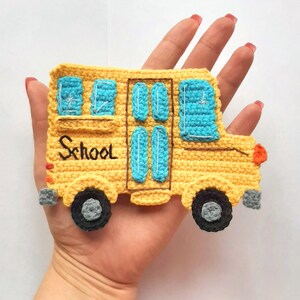 PATTERN School Bus Applique Crochet Pattern PDF Transport Applique Back ...